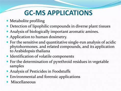 Gc Ms Applications Pptx Chemistry Science