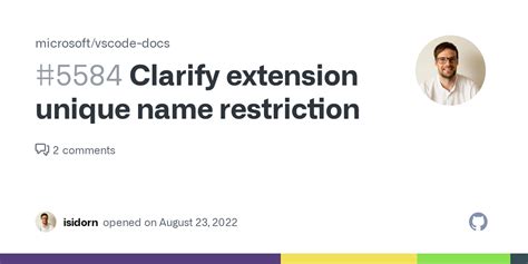 Clarify Extension Unique Name Restriction · Issue 5584 · Microsoft