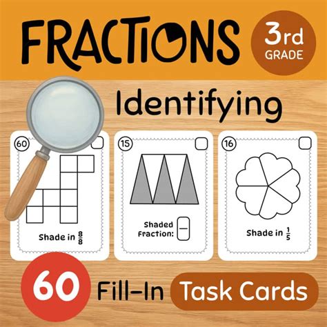 3rd Grade Fractions Introduction Identifying Fractions 60 Fill In