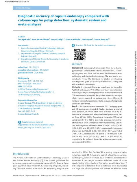 Pdf Diagnostic Accuracy Of Capsule Endoscopy Compared With