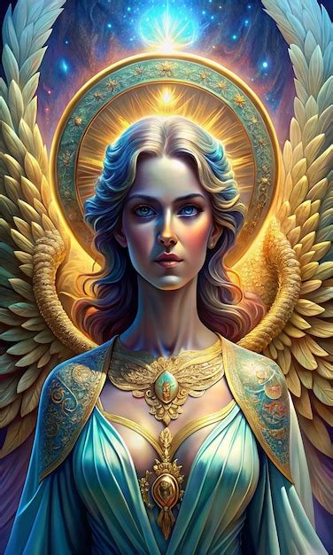Premium Photo A Painting Of A Woman With A Angel In Her Hair And The Words Angel