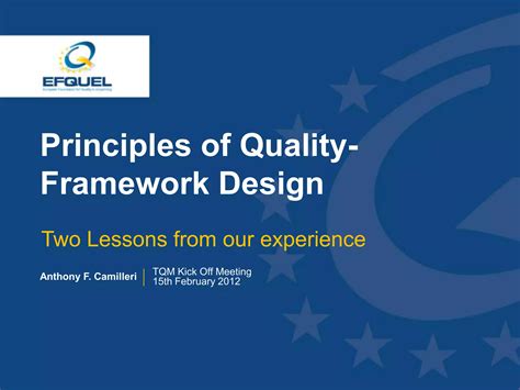 Principles Of Quality Framework Design Pptx