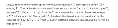 Solved Let X D Be A Complete Metric Space Every Cauchy Chegg