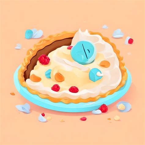 Premium Photo Attractive Pi Day Illustration Of A Cream Pie D Flat