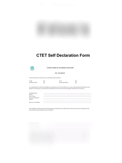Ctet Self Declaration Form 2025 Pdf Instapdf