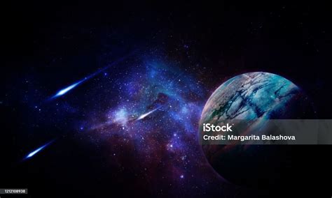 추상 공간 일러스트 3d 이미지 우주의 컬러 플래닛 및 빛나는 카메라 계시록에 대한 스톡 사진 및 기타 이미지 계시록 행성 가리기 Istock