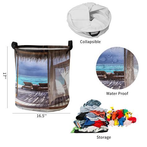 Badu Bg House Sea Terrace Beach Island Кошница за пране Сгъваеми Оксфордски кошници за