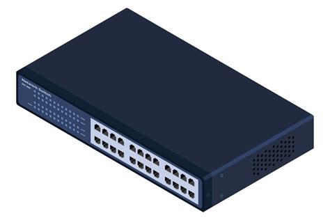 Isometric Switch Networking Ethernet Switch Realistic Isometric