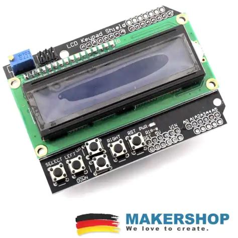Lcd 1602 Keypad Display Shield Arduino Uno Mega2560 Hd44780 Module Blue £590 Picclick Uk