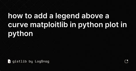 Gistlib How To Add A Legend Above A Curve Matploitlib In Python Plot