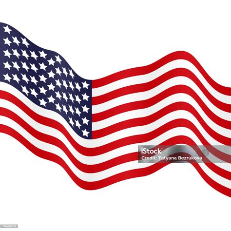 흔들며 미국 국기입니다 디자인을 위한 벡터 일러스트입니다 7월에 대한 스톡 벡터 아트 및 기타 이미지 7월 곡선 국기 Istock