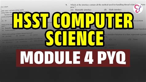 HSST COMPUTER SCIENCE MODULE PREVIOUS YEAR QUESTION HSST EXAM YouTube
