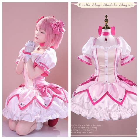 Puella Magi Madoka Magica Kaname Madoka Pink Cosplay Costume