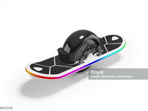 그림자가 있는 흰색 배경에 대한 한 바퀴에 자이로스쿠터 보드의 3d 그림 0명에 대한 스톡 사진 및 기타 이미지 0명 균형 디지털 생성 이미지 Istock