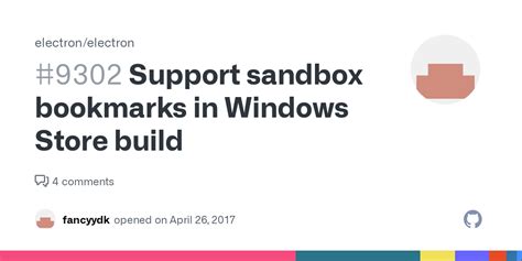 Support Sandbox Bookmarks In Windows Store Build · Issue 9302