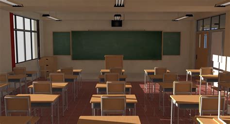 Anime Classroom 3d Model By Zyed