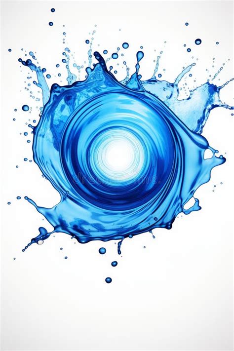Captivating Isolated Water Vortex Splash On White Background For Striking Visual Appeal Stock