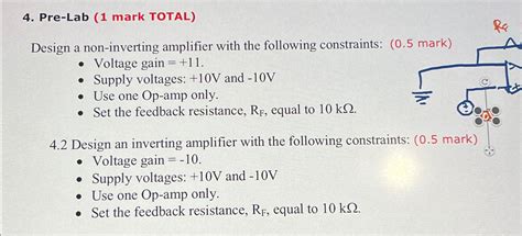 Solved Pre Lab 1 ﻿mark Totaldesign A Non Inverting