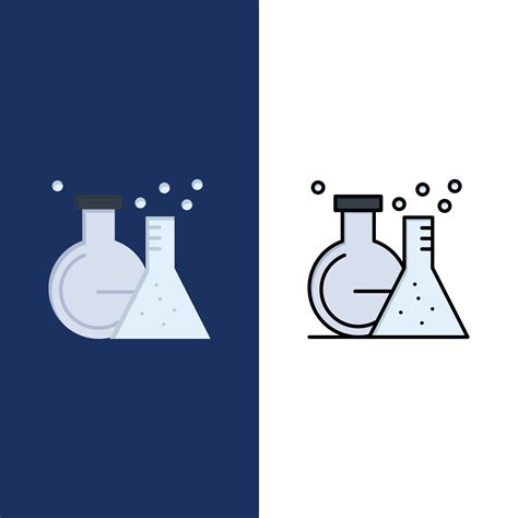 Flask Lab Tube Test Icons Flat And Line Filled Icon Set Vector Blue Background 13147700 Vector