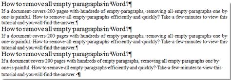 how to remove all empty paragraphs in word