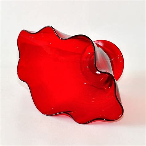 Vintage Art Deco Pairpoint Selenium Ruby Red Glass Grotesque Fan Vase