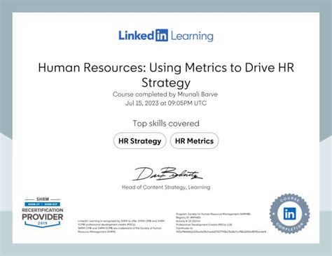 mrunali barve on linkedin certificate of completion