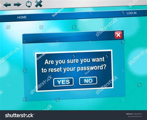 Reset Password Popup Redo Security Pc Stock Illustration 1296303973