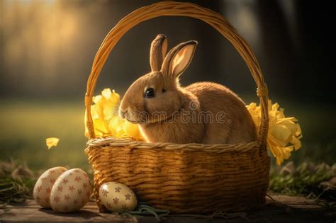 Bonito Fondo De Semana Santa Con Huevos De Pascua Y Conejos Stock De