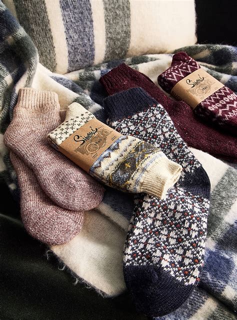 La Chaussette Mélange De Laine Fair Isle Romantique Faite Au Portugal
