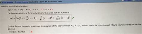 Solved Consider The Following Function F X Ln 1 2x
