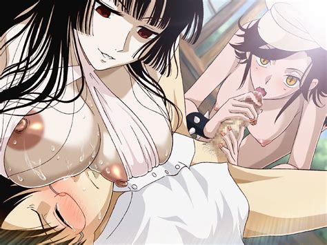 Rule 34 2girls Black Hair Blush Breasts Cat Girl Censored Glasses Group Sex Hair Hat Hime Cut