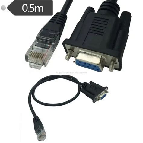 Rj45 To Rs232 Line Com Serial Port 9 Hole Crystal Head Line Db9 Serial Port To Network Port Line
