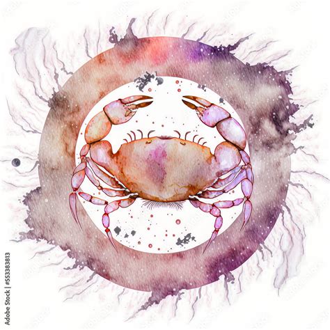 Pastel Circular Icon Of The Sign Of Cancer On A White Background Sublime For Graphic Uses Or
