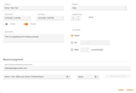 Schedule Overview Bridgeworks Help Center