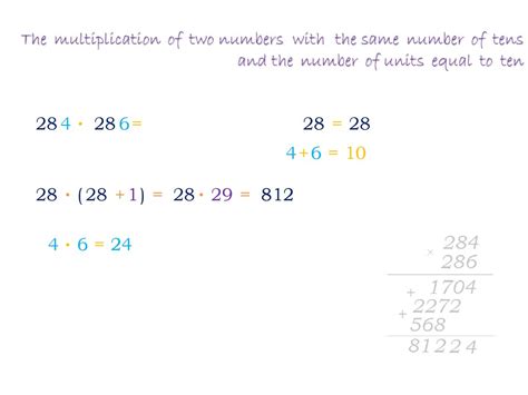 The Multiplication Of Two Numbers With The Same Number Of Tens And The Number Of Units Equal To