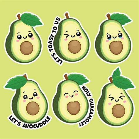 Avocado Clipart Cute
