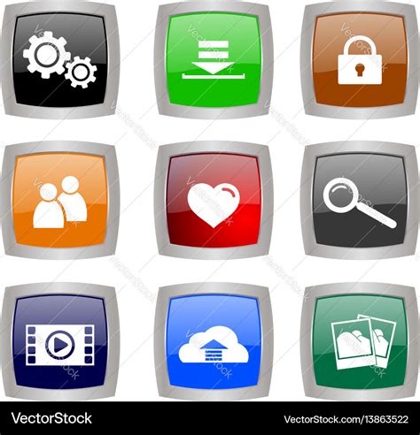 Tech Buttons Royalty Free Vector Image Vectorstock