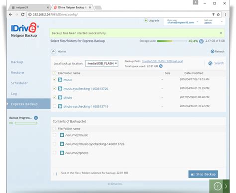 Data Backup Via Netgear Express