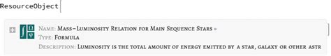 mass luminosity relation for main sequence stars wolfram formula