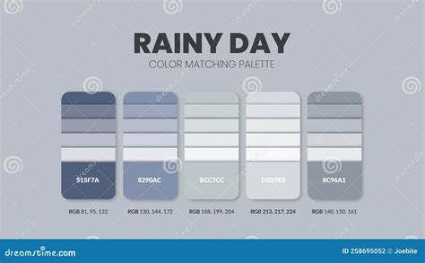 Rainy Day Color Scheme Color Trends Combinations And Palette Guide Colour Chart Vector