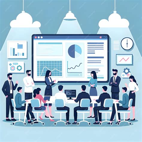 Premium Vector Devops Team Collaboration In Office Setting Vector