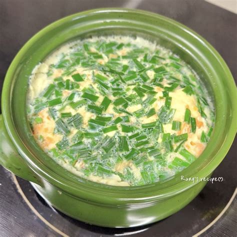 초간단 뚝배기 계란찜 레시피 부추 넣은 부드러운 달걀찜 만들기