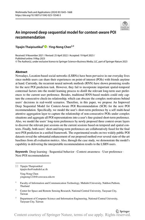 An Improved Deep Sequential Model For Context Aware Poi Recommendation