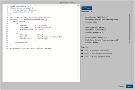 Customize The Departments Import Script