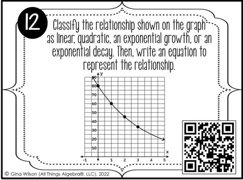Writing Functions Linear Quadratic Exponential Task Cards All Things Algebra®