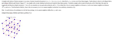 Solved A Simple Cubic Lattice Of Lattice Constant A Is An Chegg