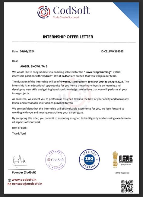 angel snowlita on linkedin javaprogramming internship codsoft