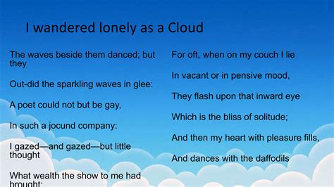 I Wandered Lonely As A Cloud Pptx