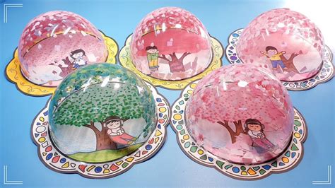 유리알 추억캡슐 착시 벚꽃 나무 도안 무료 나눔 유치원 미술 전시 공예 창의적인 활동