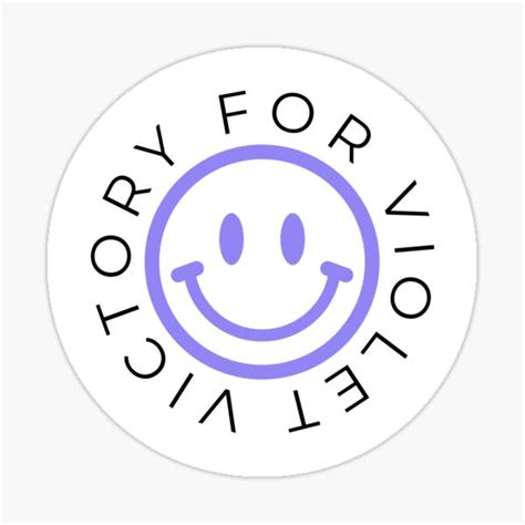 Victory For Violet Smiley Sticker By Victoryforvi Redbubble
